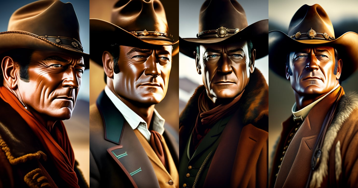 Lexica - Photorealistic true-to-life portrait of john Wayne as an old ...