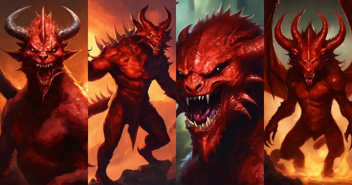 Lexica - A spined Devil from DnD 5e, digital art