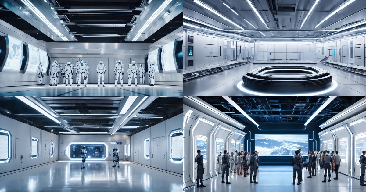 Lexica - A realistic photo of a crowded, colossal, cubic, futuristic ...