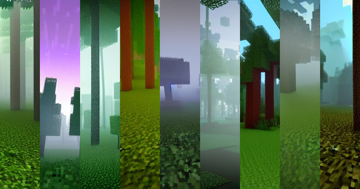 Lexica - Atmospheric render of a forest, minecraft, rendered with ...