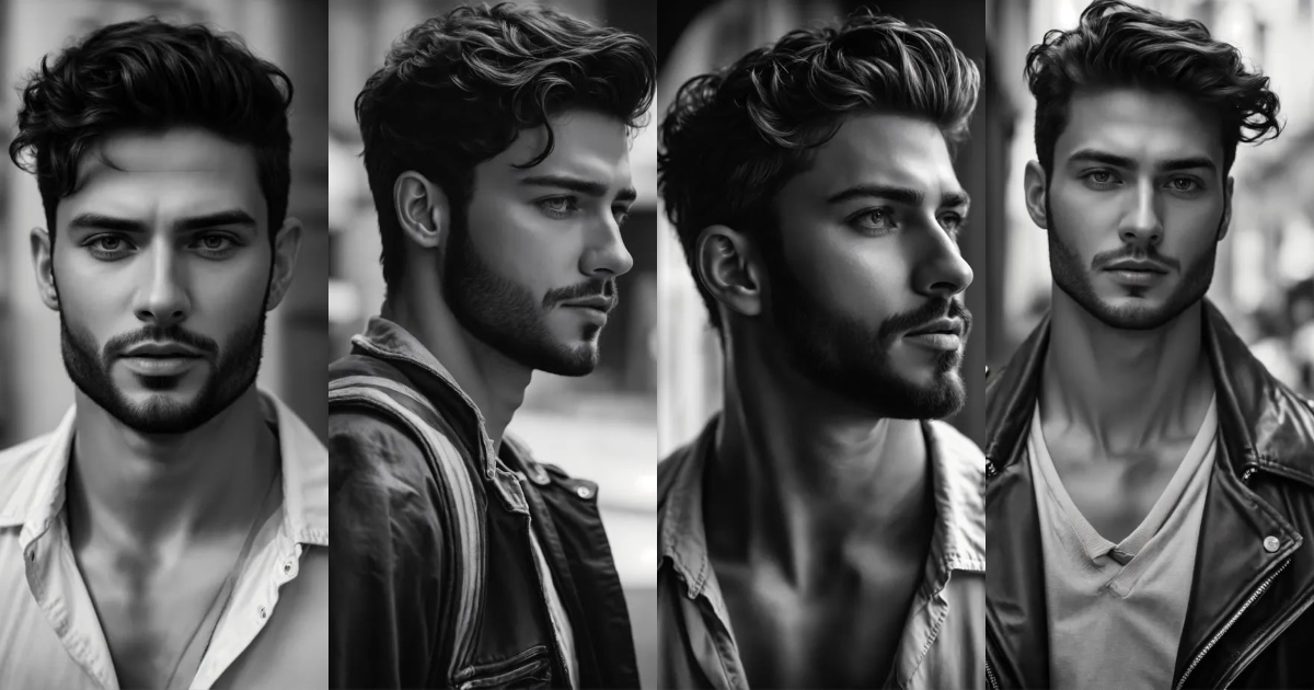 Lexica - Photo of an italian male model black and white , photo ...