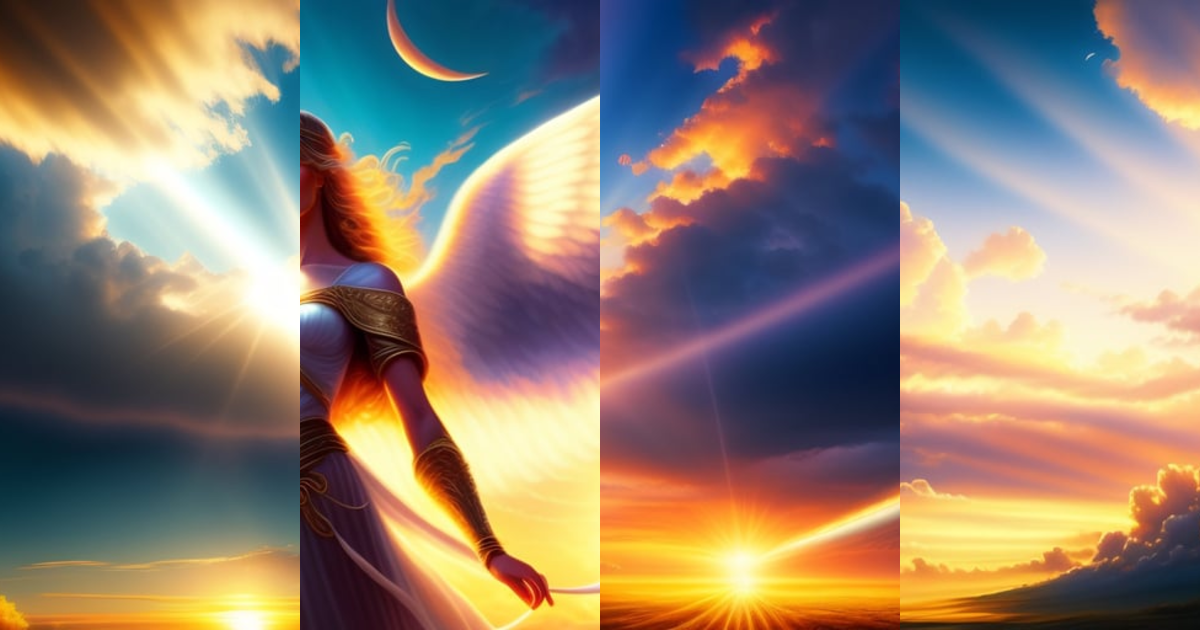 Lexica - Horizontal background, with clouds, splendor, angelic, rays of ...