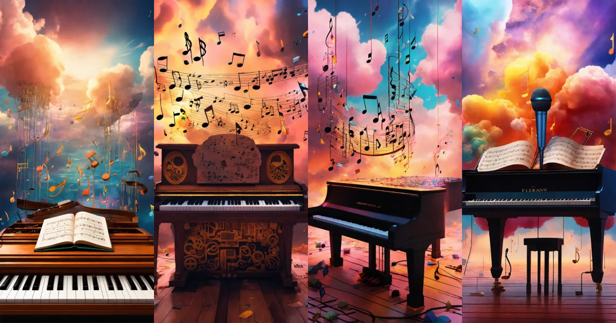 Lexica - A microphone fused into a floating piano surrounded by ...