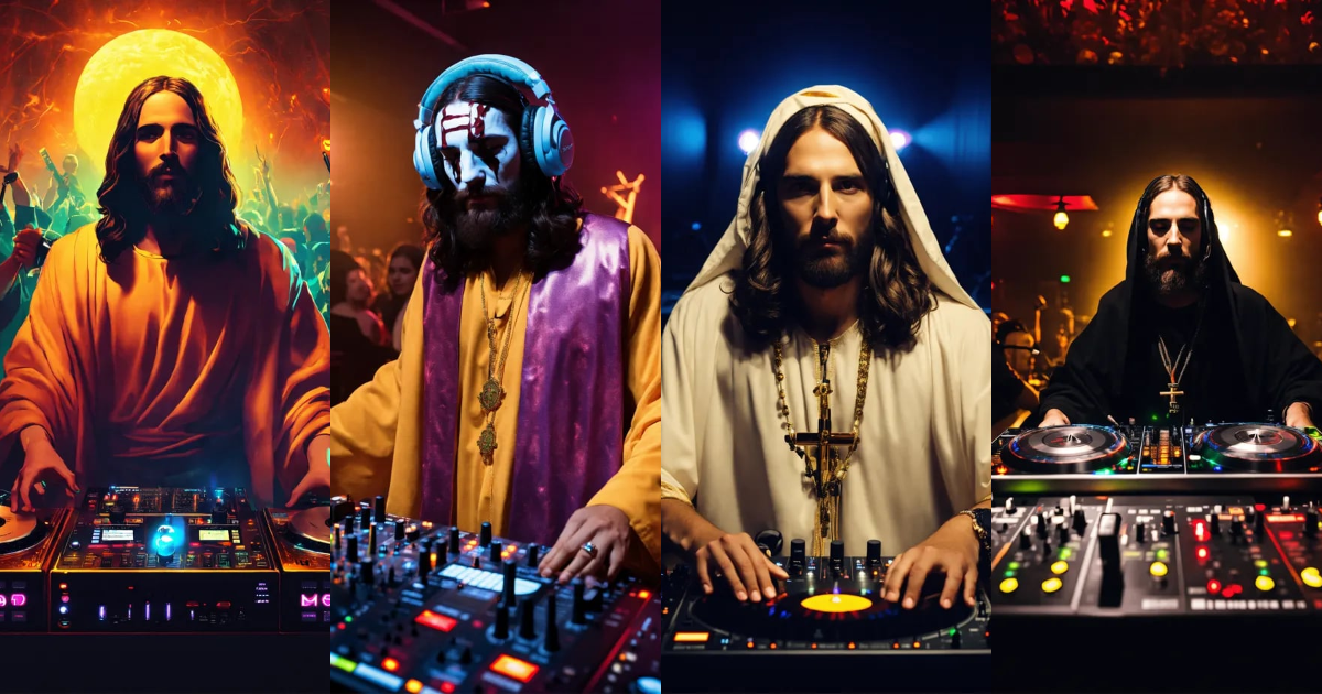Lexica - Jesus christ celebrating Halloween in a club dj serato ddj1000 ...