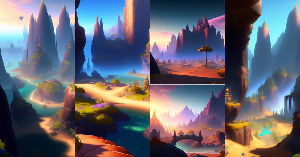 Lexica - World of Warcraft style, ultra detail, epic landscape