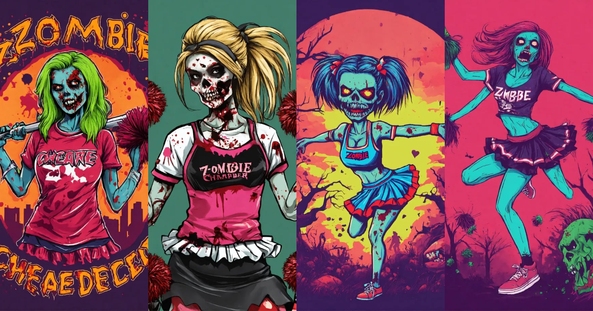 Lexica T Shirt Design Zombie Cheerleader No Text