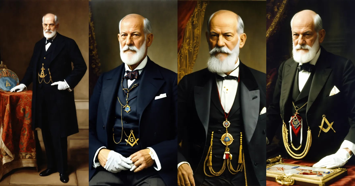 Lexica - Sigmund Freud standing, wearing a Masonic apron, as a ...