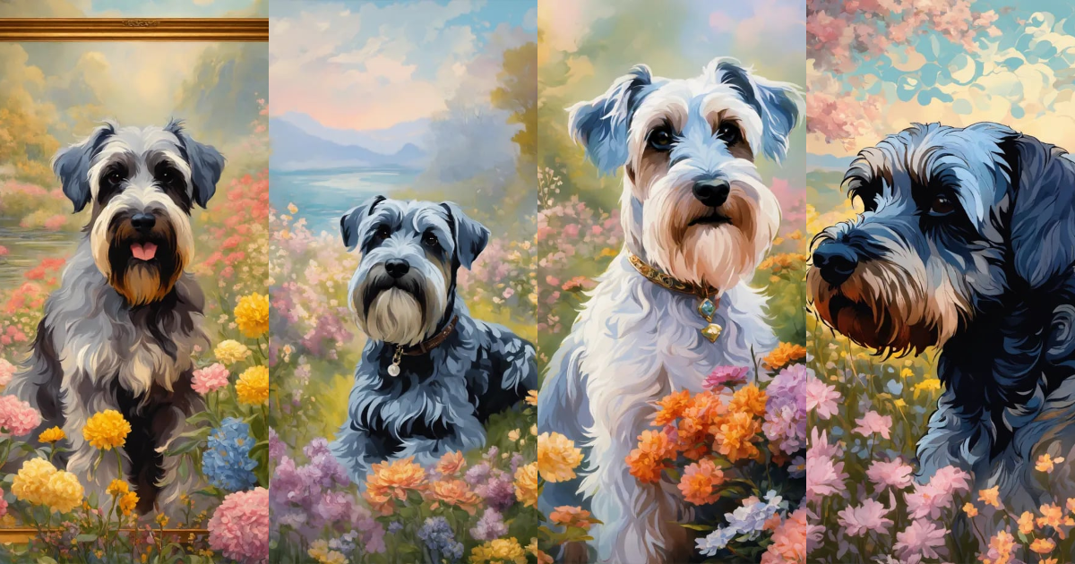 Lexica - Claude Monet overwhelmingly beautiful schnauser framed with ...
