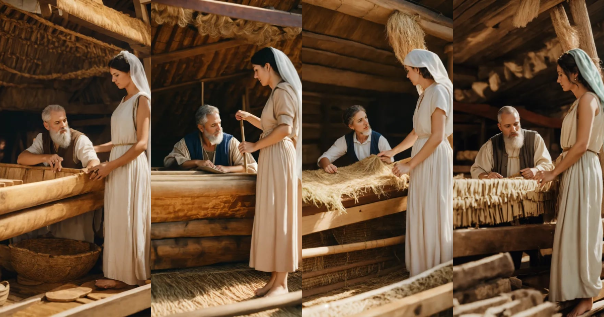 Lexica - An adult woman working with her husband Noah on the ark ...