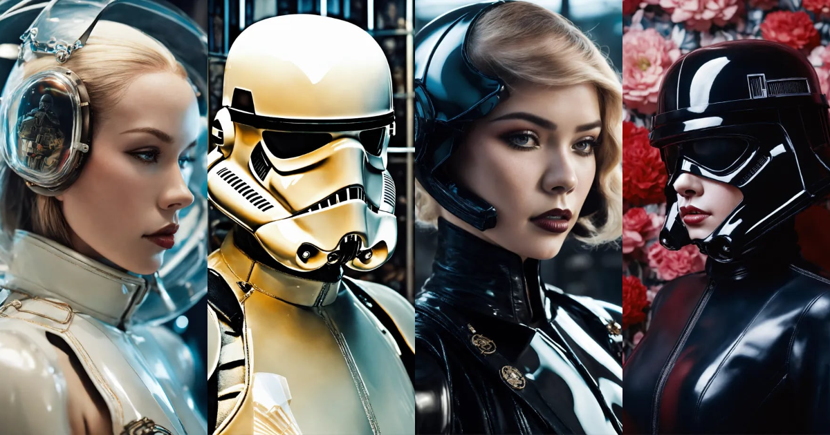 Lexica - Close up portrait Photography, transparent white plexiglass Starwars Stormtrooper in ...