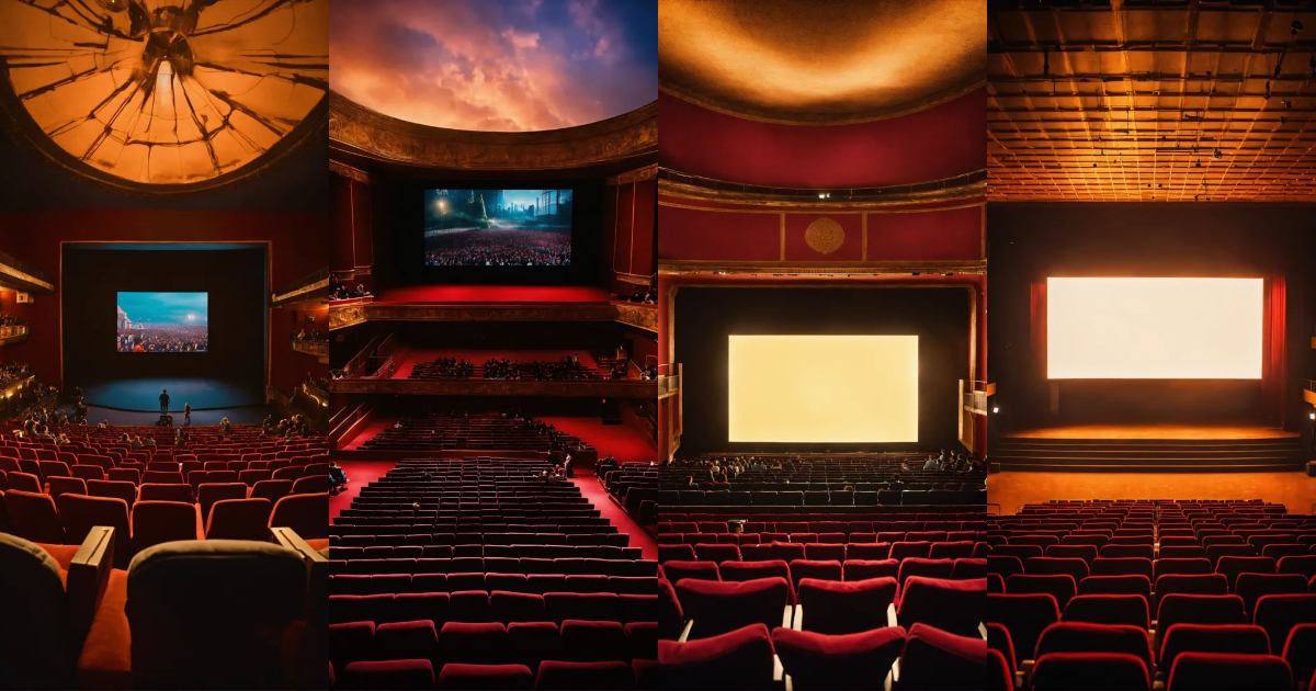 Lexica - A movie is being played in a cinema with a high-definition ...