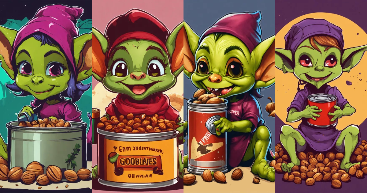 Lexica - T-shirt design of a Cute Cartoon Goblin Female Eating from a ...