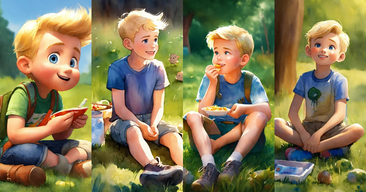 Lexica - 8 year old blond chris evans sitting on a grassy patch ...