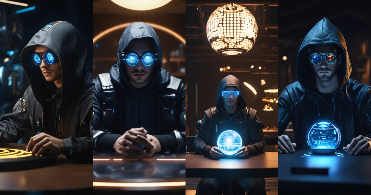 Lexica - Nerdy 25 year old male cyborg hacker wearing futuristic ...