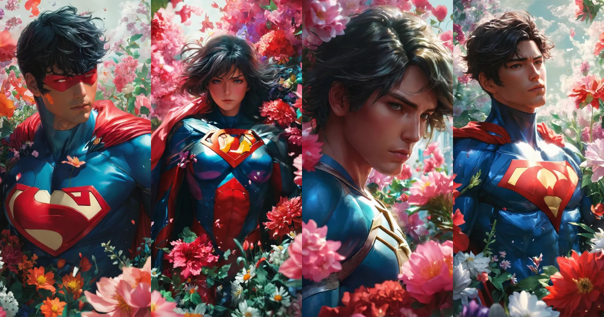 Lexica - Anime art of a superhero surrounded by flowers, 8k, stunning ...