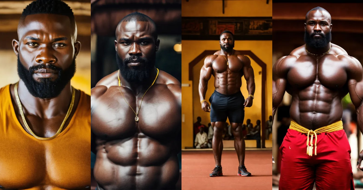 Lexica - 30-year-old hairy Ugandan man with big muscles, big ...