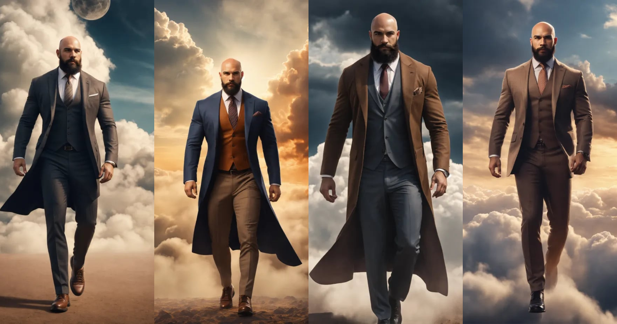 Lexica - Bald well groomed bearded man, a strong muscular handsome ...