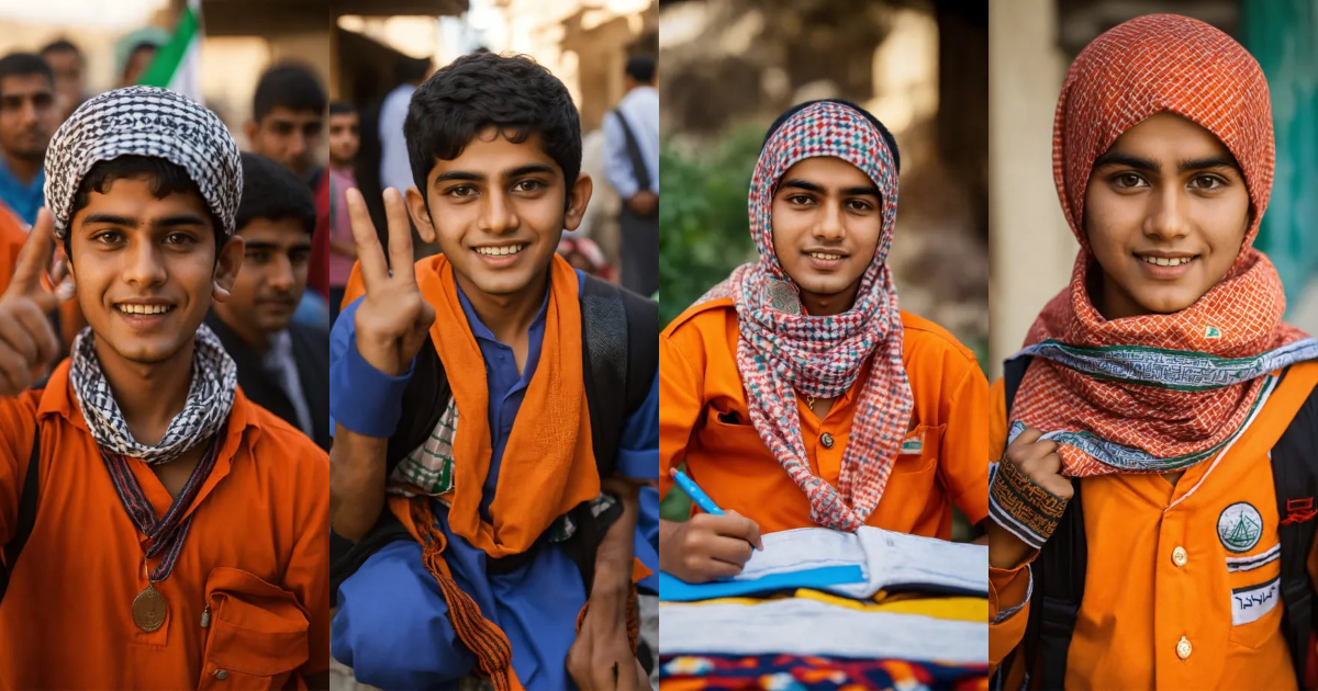 Lexica - A tarkesh v smart school boy is wearing orange shirt and ...