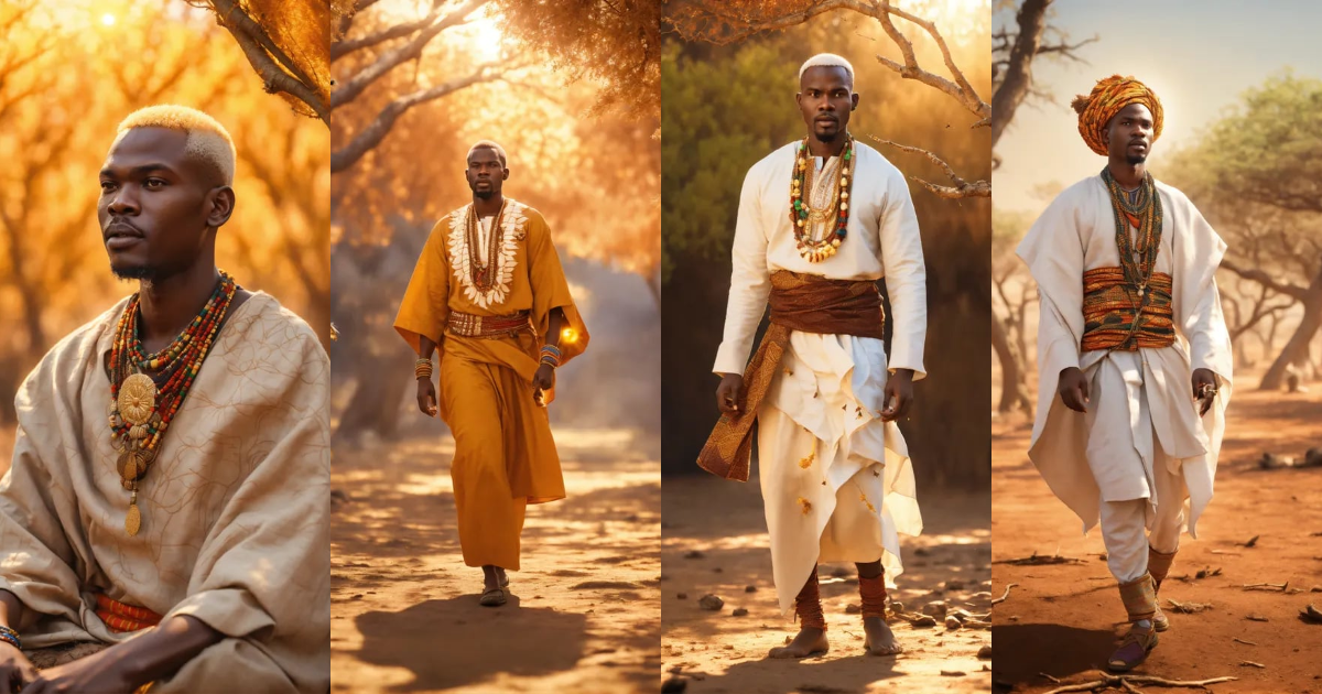 Lexica - Handsome african albino omolu man with ginger hair with ...