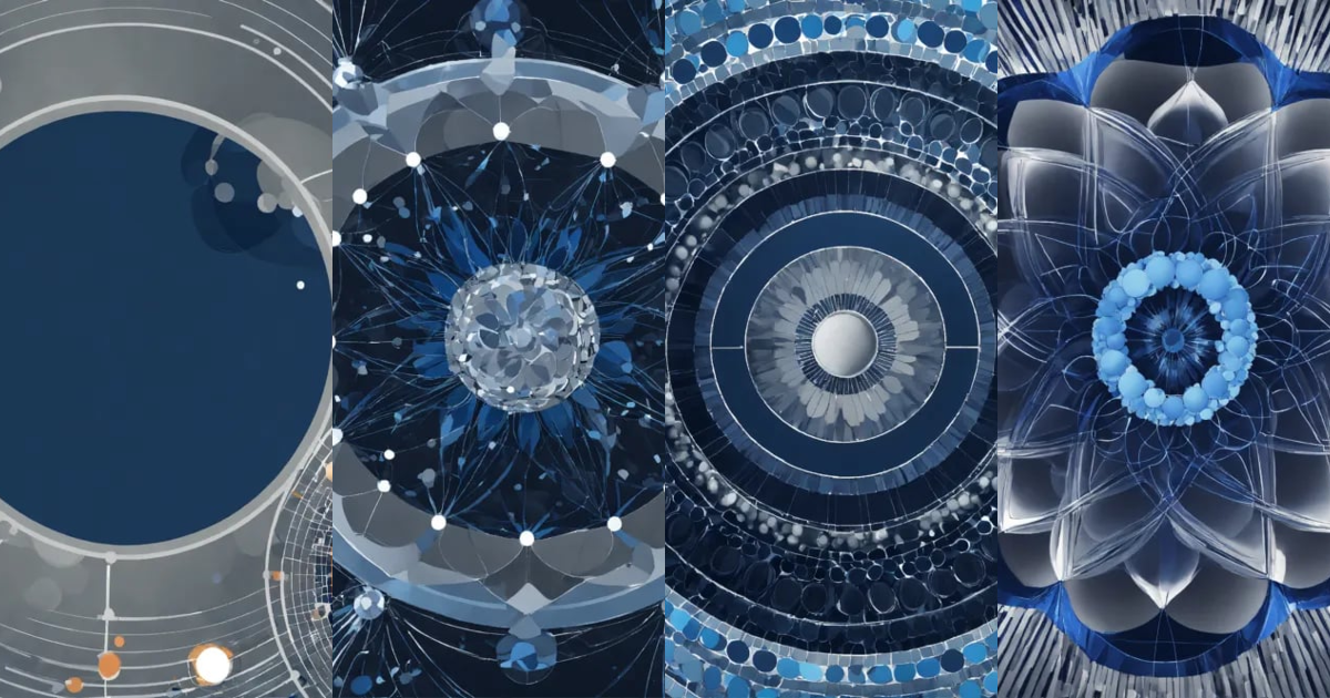 Lexica - A graphic composition with circles and straight lines in which ...