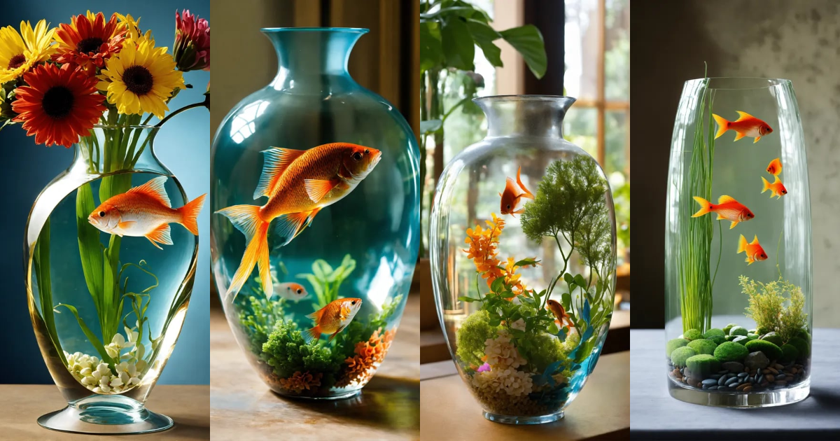 Lexica - See-through vase with fish inside