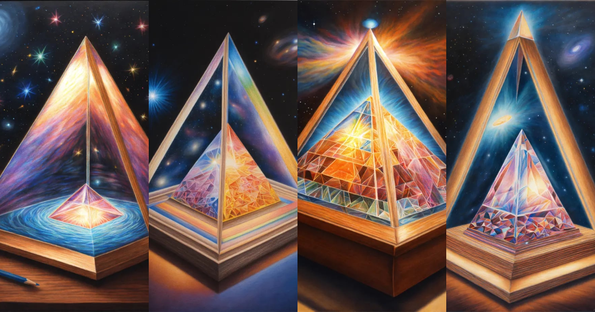 Lexica - Realistic colored pencil drawing of a iluminate crystal ...