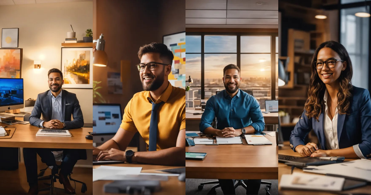 Lexica - Portrait of an office worker living a great employee ...