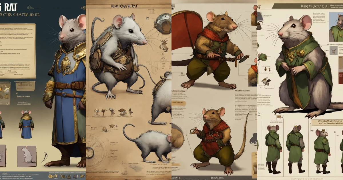 Lexica - King rat, character sheet, character design, chart, reference ...