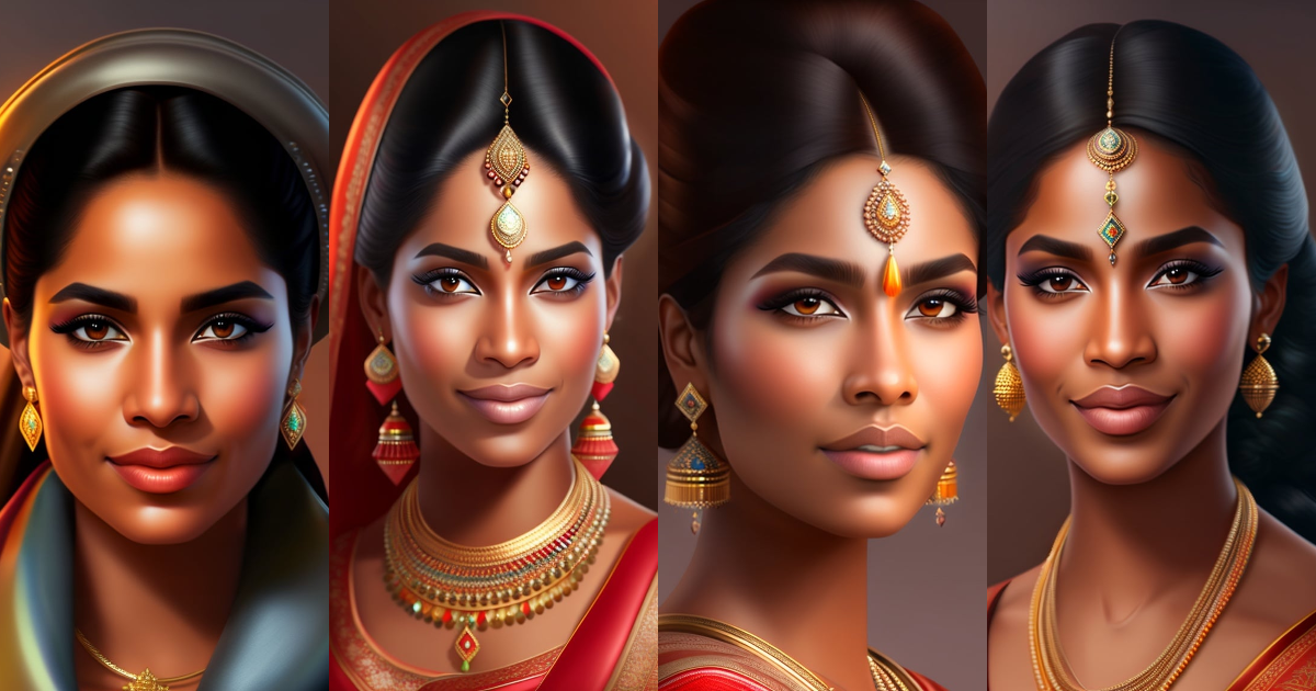 Lexica - Woman, realistic, Indian, facing front