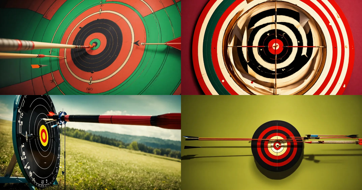 Lexica - Arrow landing inside the bullseye. Target side view