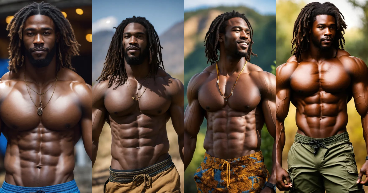 Lexica - African men, long hair, well-developed body muscles ...