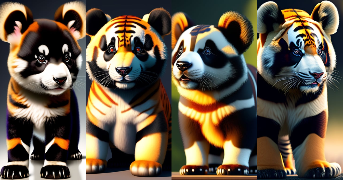 Lexica - Mix of a panda and a furry bengal tiger