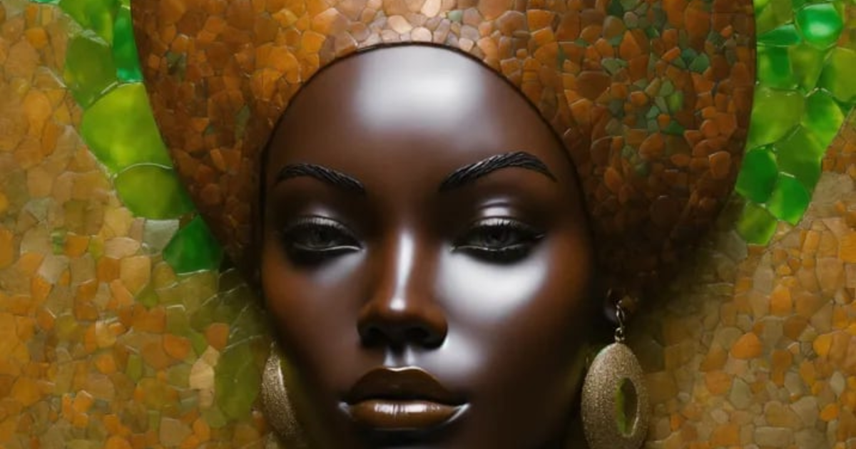 Lexica - Figurative glass sculpture, green and brown, detailed ...