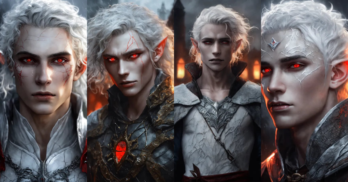 Lexica - Fantasy portrait of a ash-grey skinned elf, masculine ...