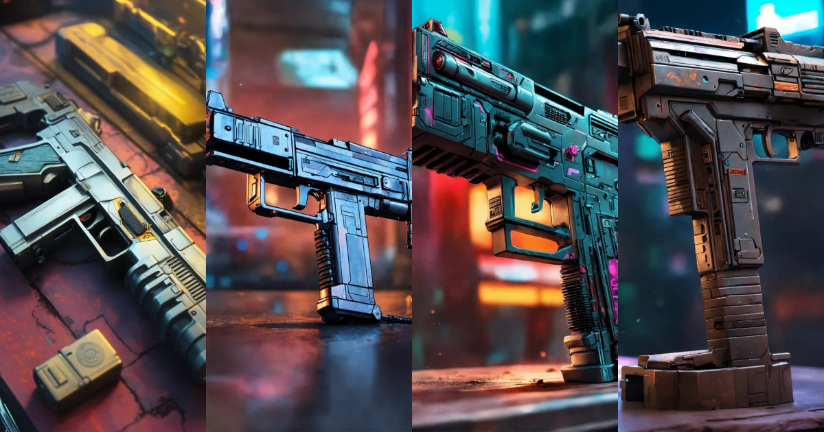 Lexica - Cyberpunk machine pistol like a gun metal gray out mac-10 ...