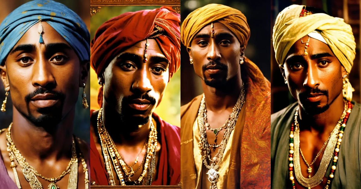 Lexica - Tupac Shakur as an Indian villager in Bollywood.