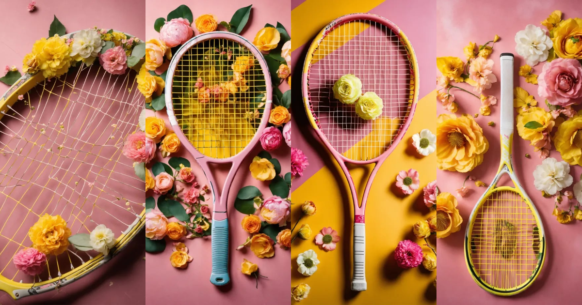 Lexica - VINTAGE tennis racket decorated all around with three ...