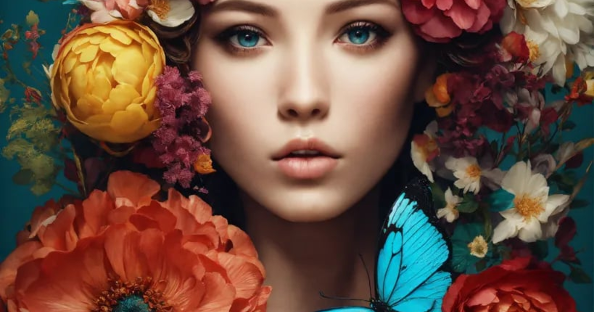 Lexica - Big Flowers by Alberto Seveso. Beautiful colors, beautiful patterns. Perfect face ...
