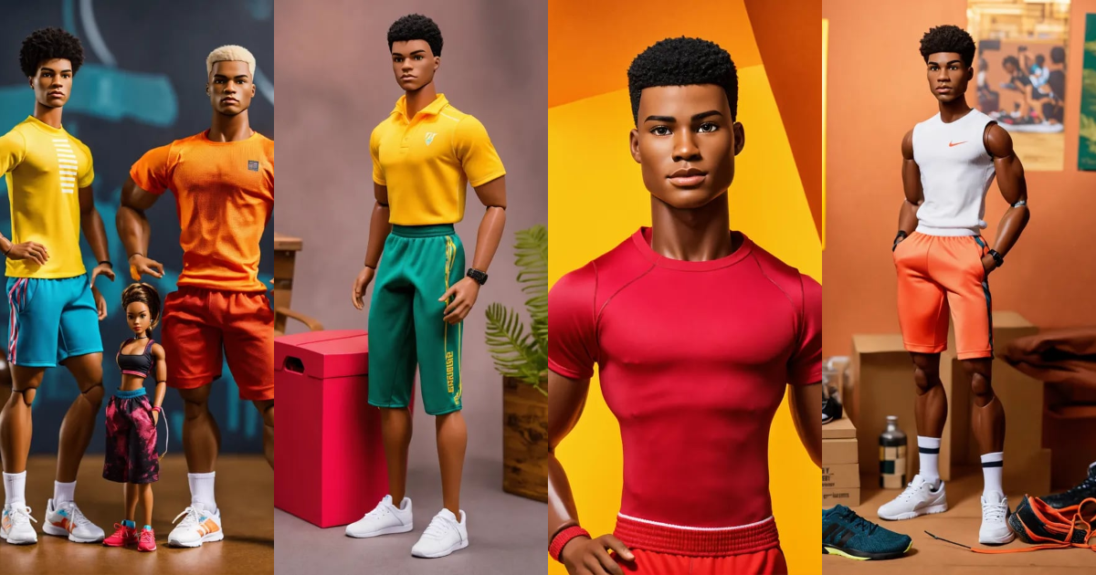 Lexica - Design an athletic African American Ken doll in workout ...