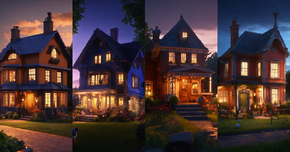 Lexica - CGI. 3D pixar house exterior. 80's style. less saturation ...