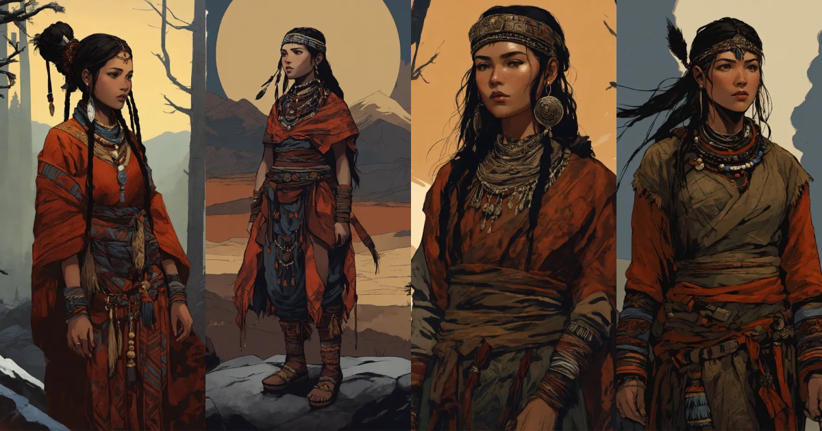 Lexica - Illustration of a young Sámi woman in the style of Bernie ...