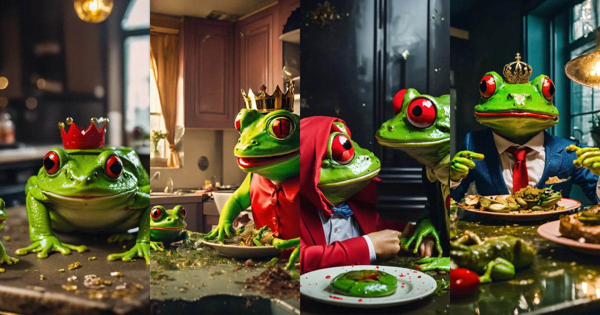 Lexica - Cute human frog fighting with another cute human frog in suit ...