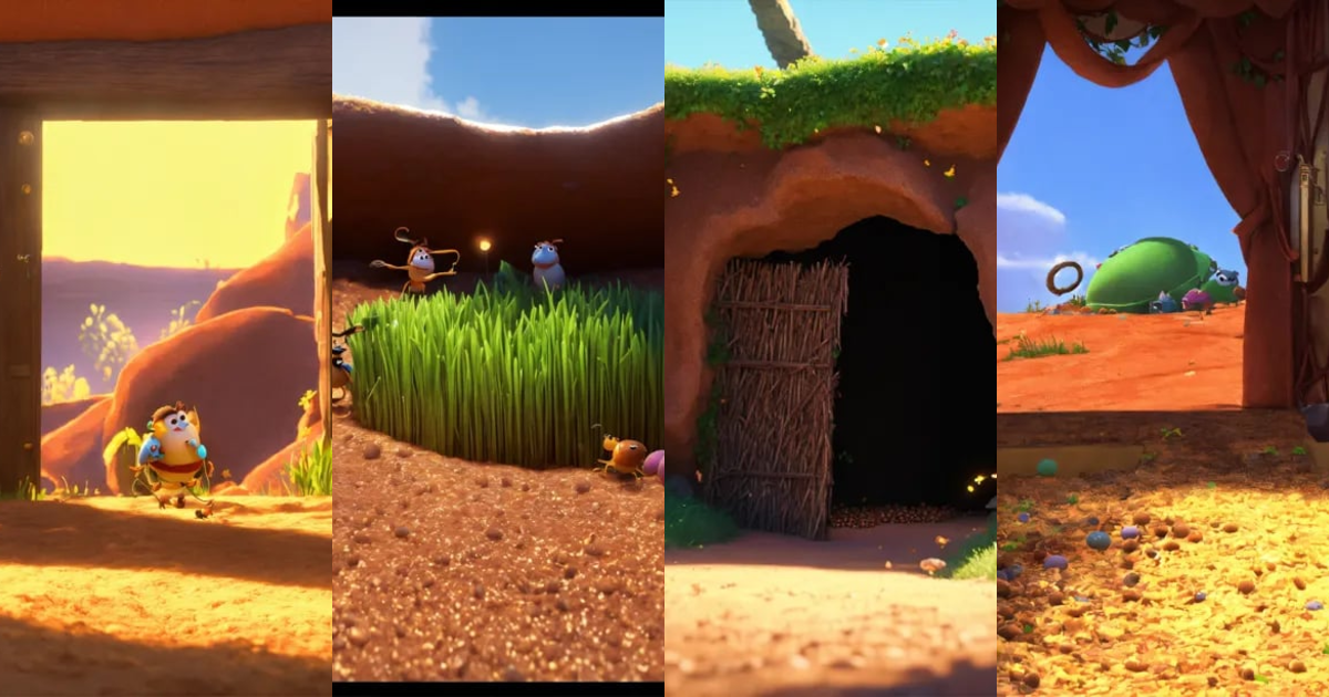Lexica - Subterranean anthill, entrance to a room, open door. pixar, 4k ...