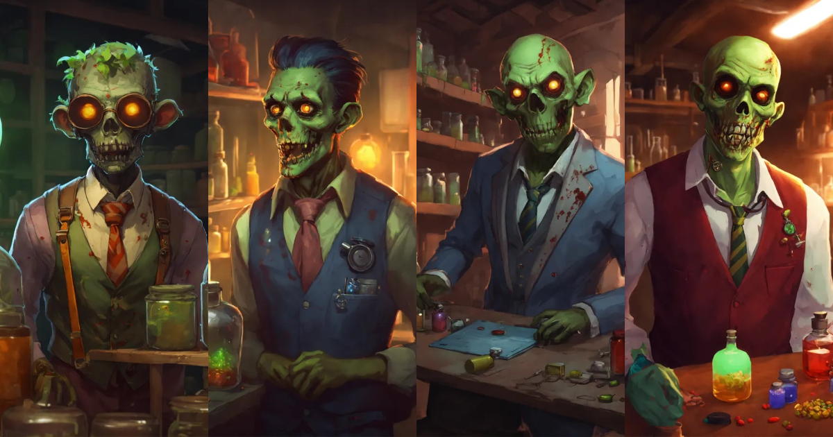 Lexica - V5.2 PROMPTportrait of a anthropomorphic cute zombie salesman ...