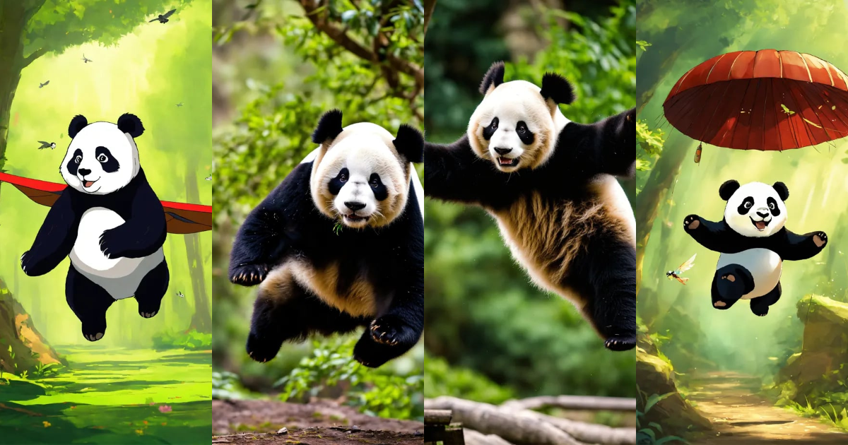 Lexica - A flying panda