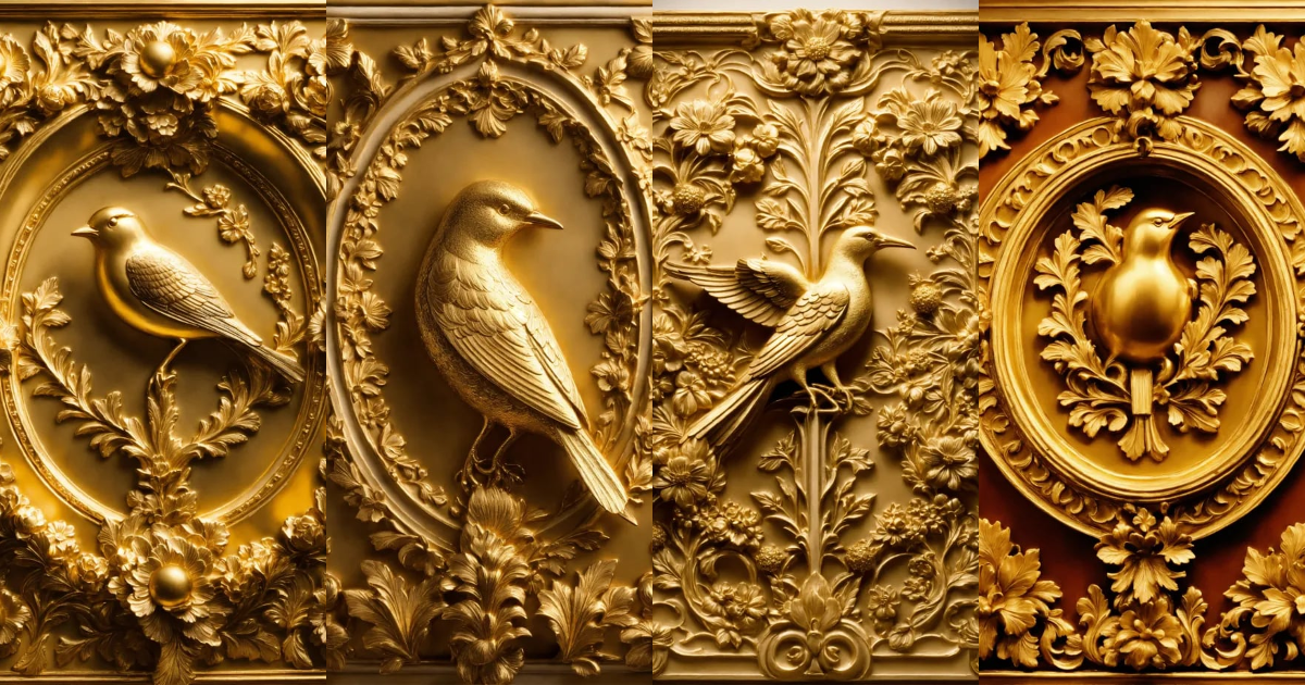 Lexica - Bird, paint-relief, plaster , Symmetry ornament, 4k, volume ...