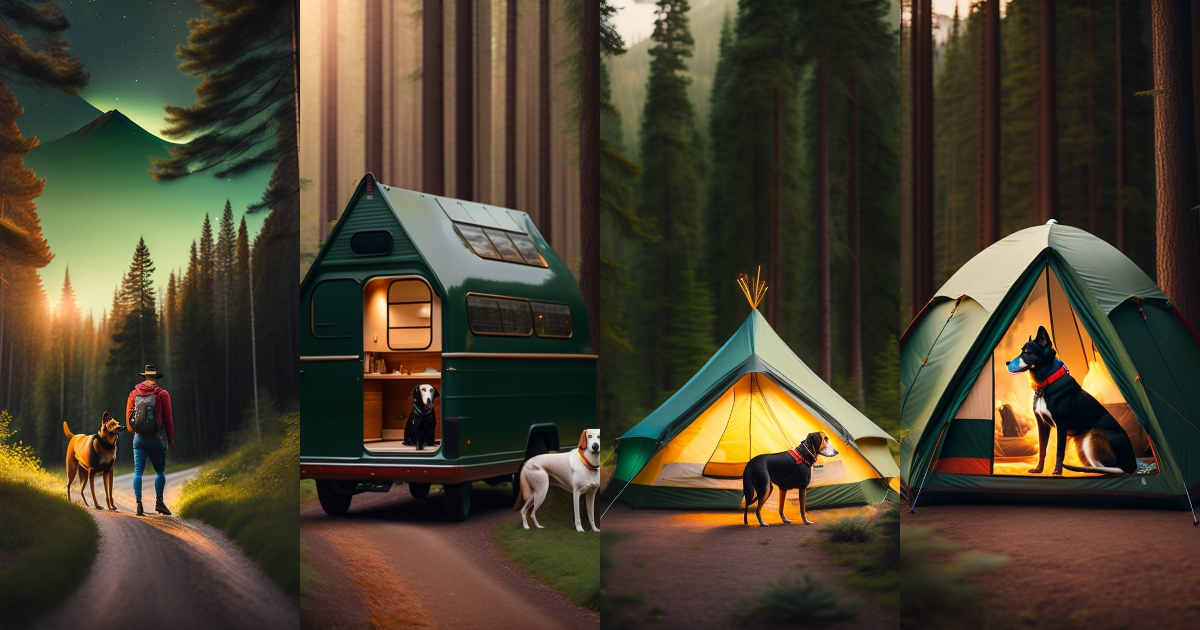 Lexica - Men with dog, freedom ,vanlife green, nature, logo, forest ...