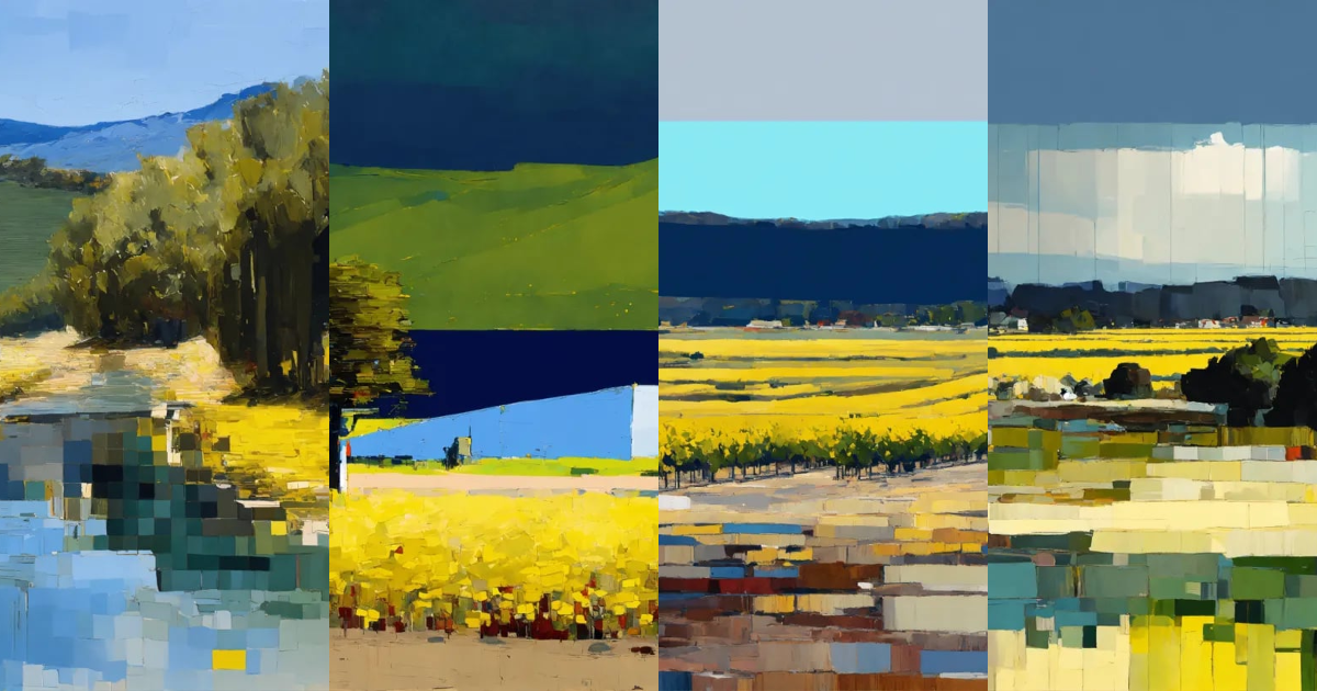 Lexica - La banane, paysage, oil painting, transparent, in style ...