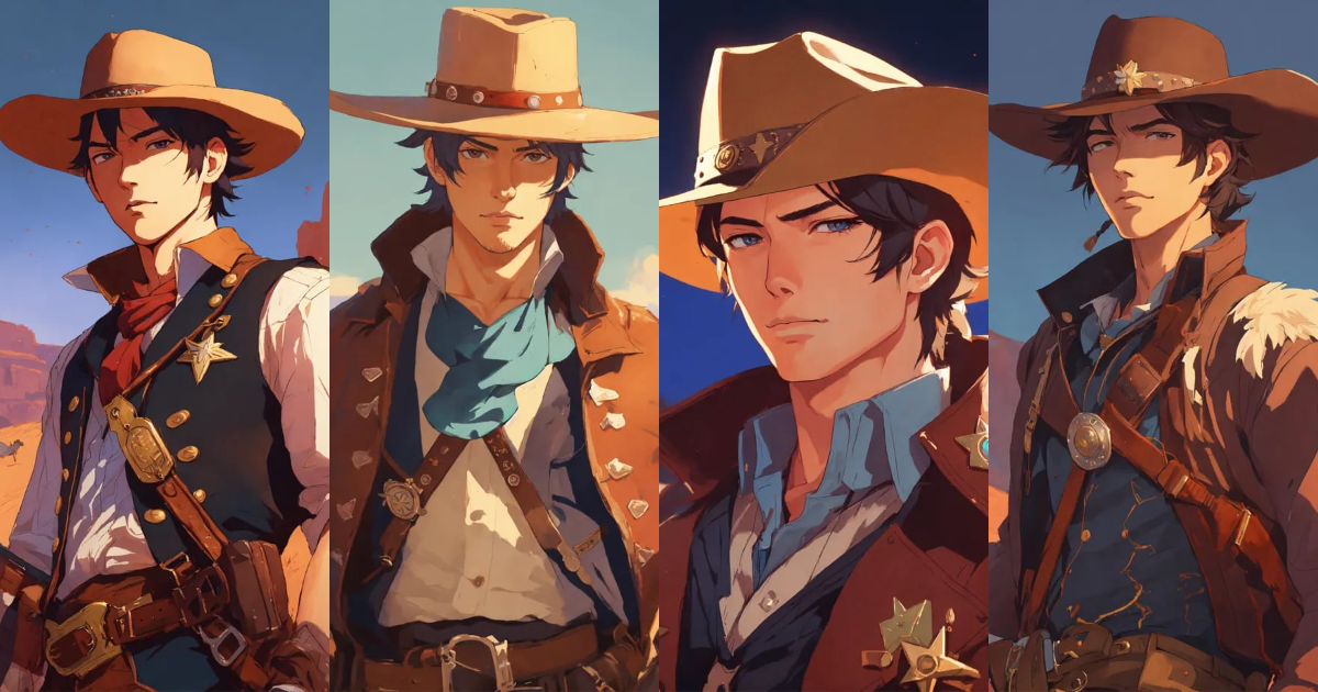 Lexica - Wild west gunslinger, male, wild west sheriff , portrait ...