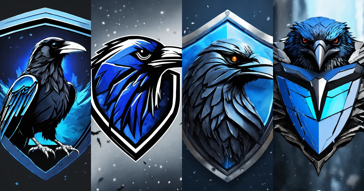 Lexica - Angry, savage raven logo, snow style, futuristic logo, , metal ...